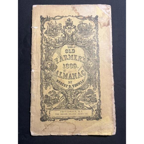 Other | 1889 Old Farmers Almanac Robert Thomas Calendar Riddles Wit ...
